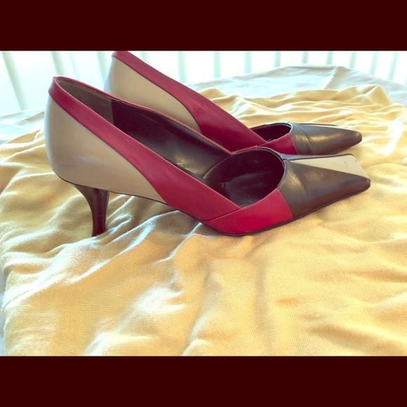 Prada | Shoes | Prada Classic Leather Tricolor Pumps | Poshmark